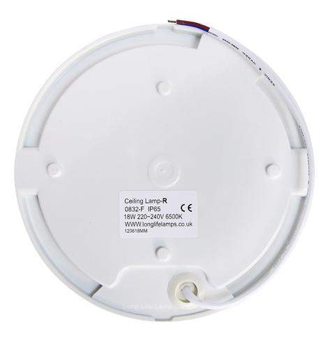 Round 18w LED Ceiling Light IP65 6500k Bright Daylight Surface Mount B ...